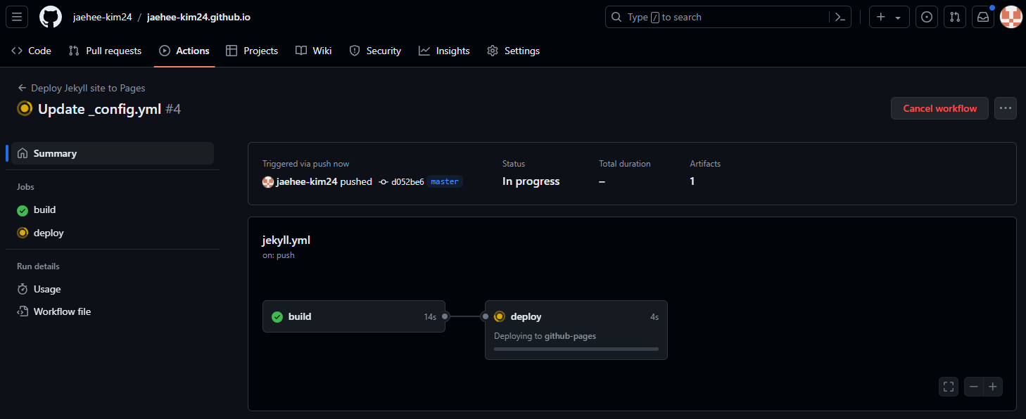 Jekyll Chirpy 테마 Github 블로그 꾸미기 | Jaehee-Kim